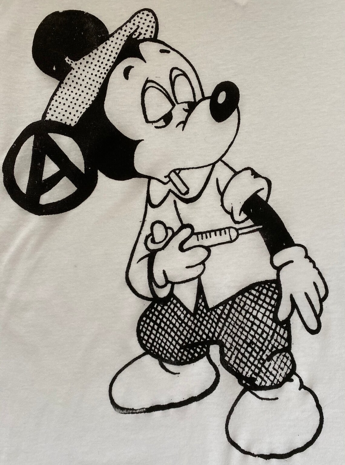 Punk Mickey Mouse Mature Adult Print Cartoon Anarchy Tshirt Etsy