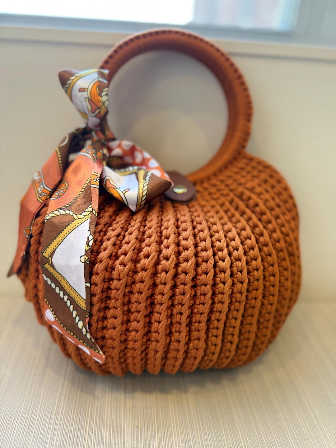 Crochet Shell Bag With Scarf Handle - Etsy