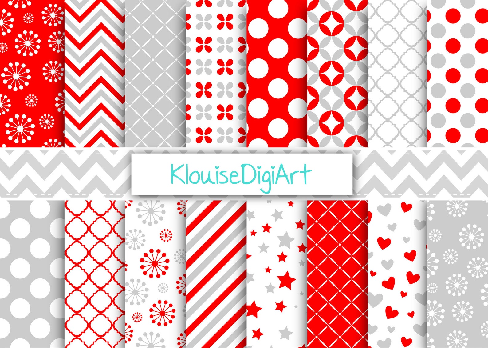 Gray and Red Digital Printable Papers With Polka Dots - Etsy UK
