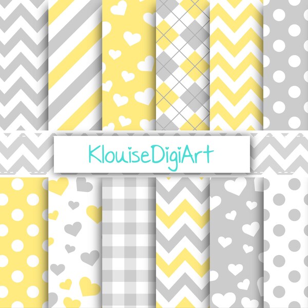 Yellow and Grey - Etsy