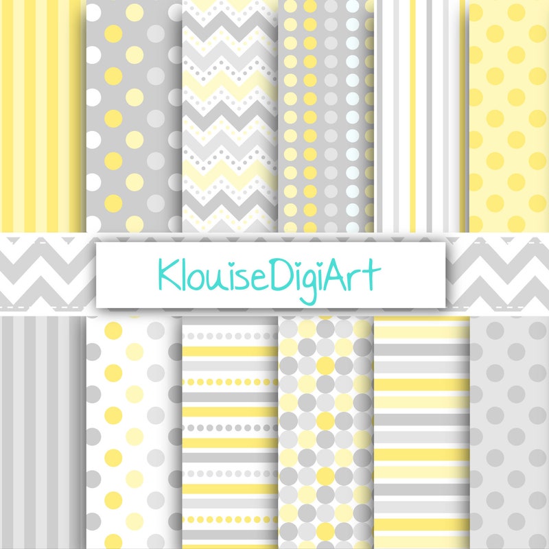 Chevron Yellow Gray - Etsy