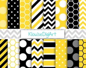 Digital Papers Light Yellow and Gray Quatrefoil and - Etsy