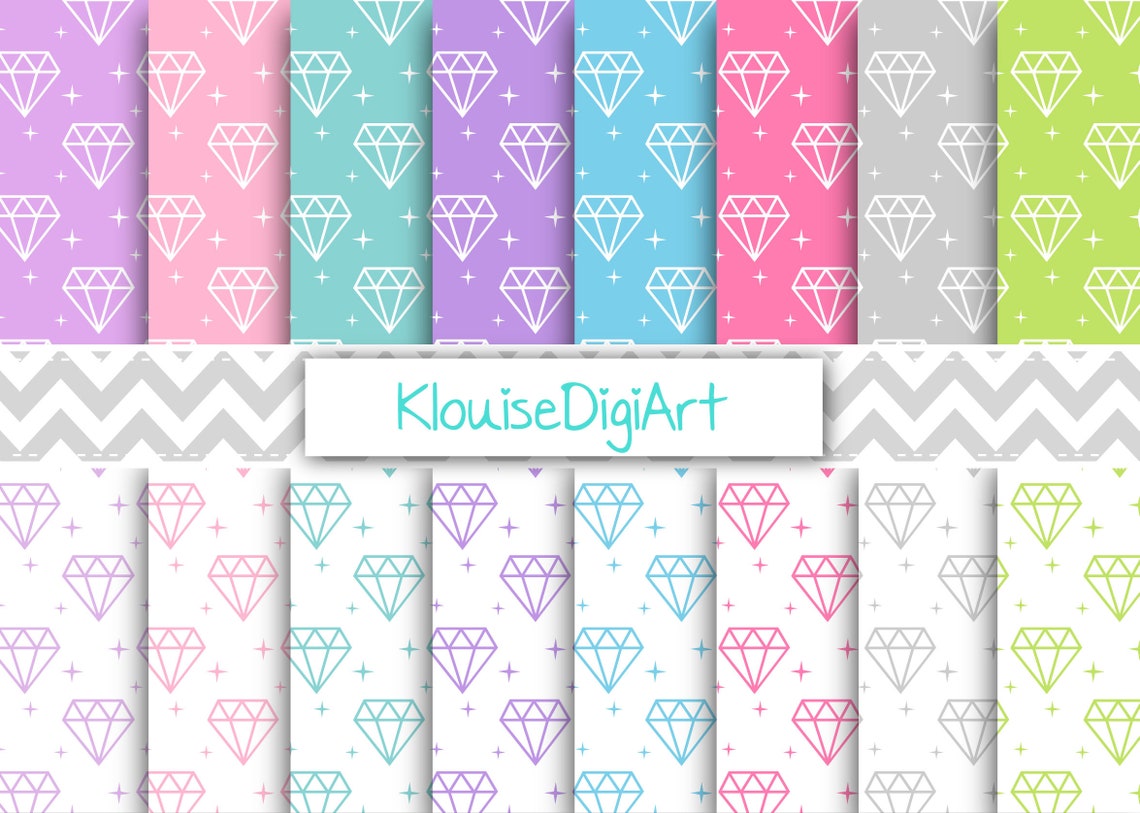 Princess Sparkly Diamond Gems Digital Printable Papers - Etsy