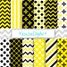 Bright Green and Dark Brown Digital Scrapbooking Papers With Stripes ...