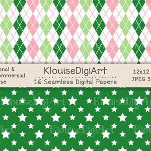 Seamless Spring Pink, Green and White Digital Printable Papers With ...
