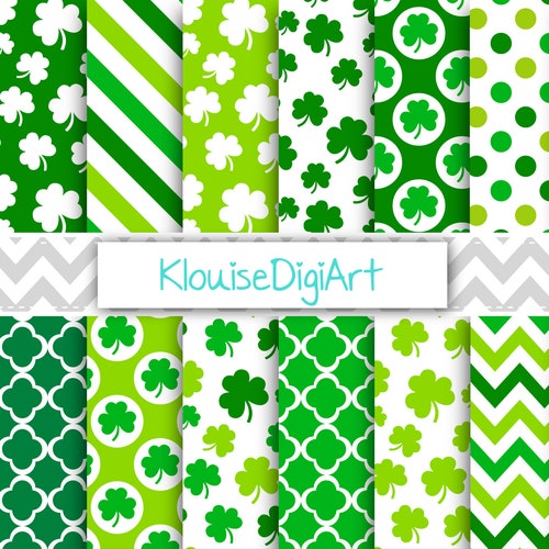 St. Patrick's Day Digital Paper Scrapbook Papers - Etsy