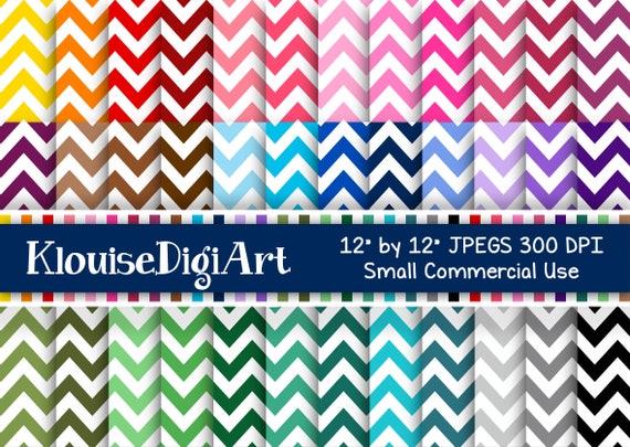 Rainbow Chevron Zig Zags Digital Printable Scrapbook Papers | Etsy
