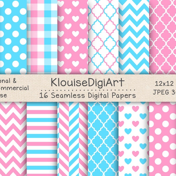 Pink Blue Polka Dots - Etsy