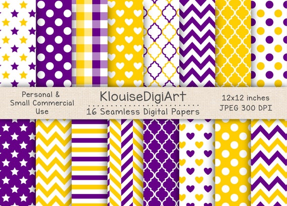 Seamless Purple Gold and White Digital Printable Papers With - Etsy