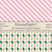 Seamless Spring Pink, Green and White Digital Printable Papers With ...
