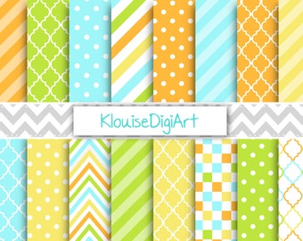 Orange Blue Green | Etsy