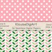 Seamless Spring Pink, Green and White Digital Printable Papers With ...