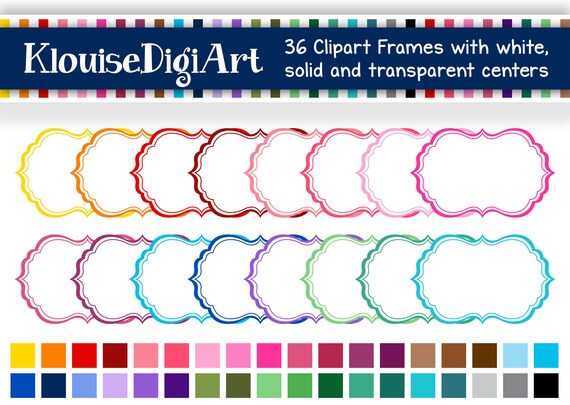 Rainbow and Pastel Digital Clipart Decorative Frames Borders - Etsy