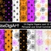 Halloween Spiders and Webs Digital Papers and Clipart in Purple, Orange ...