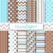 Pink, Navy Blue and Silver Gray Printable Digital Paper Pack With Stars ...