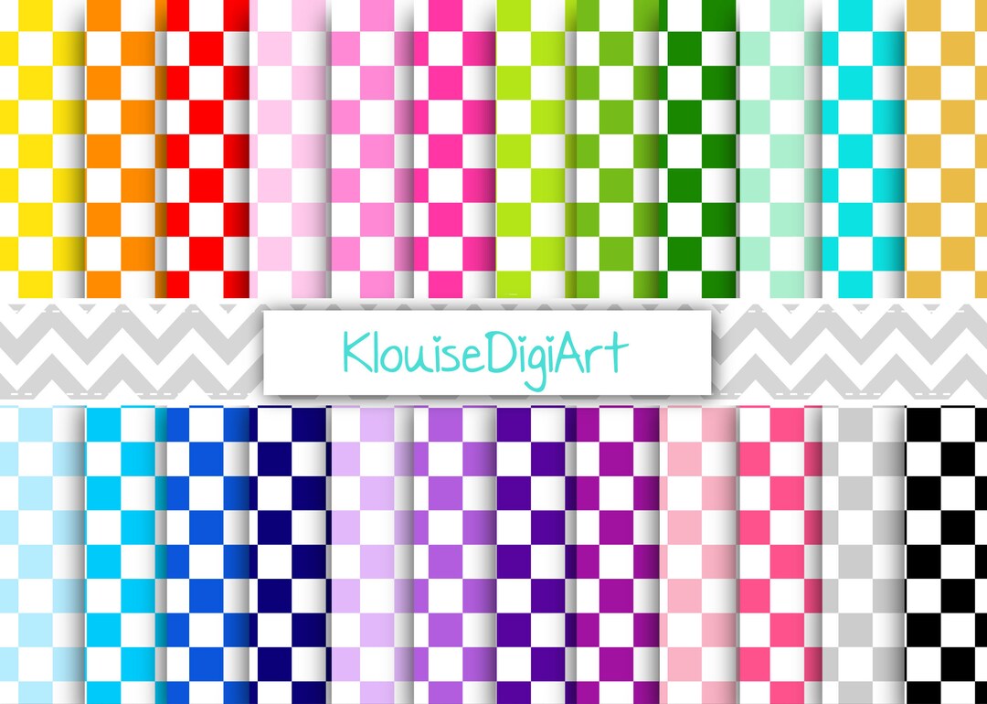 Rainbow and Pastel Checks Digital Printable Papers - Etsy