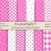 Pink, Yellow and Green Printable Digital Papers With Stripes ...