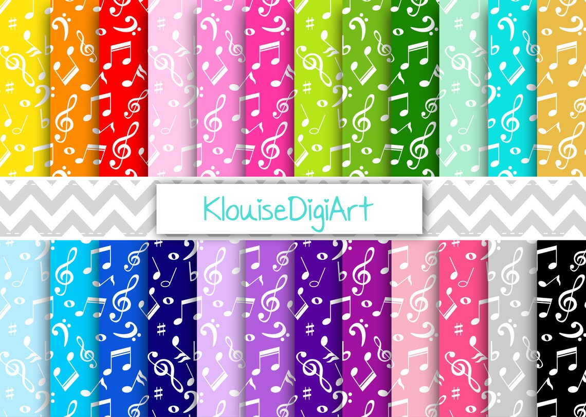 Rainbow and Pastel Music Notes Digital Printable Papers - Etsy Canada
