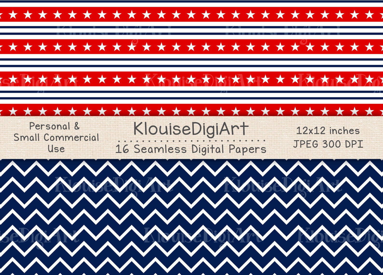 Seamless July 4th Independence Day Printable Papers in Red and - Etsy