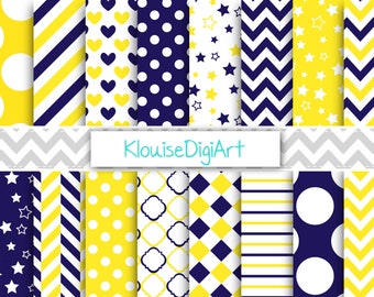 Navy Blue and Yellow | Etsy