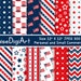 July 4th Independence Day Digital Printable Papers in Red, White and ...