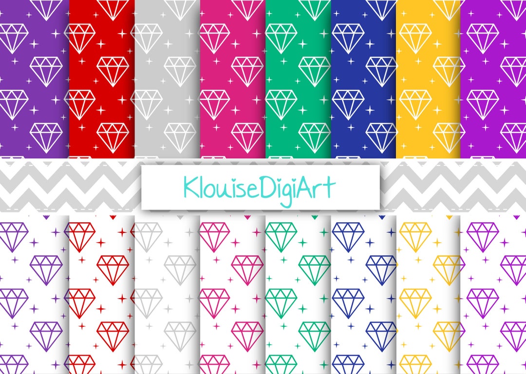 Jewel Tone Sparkly Diamond Gems Digital Printable Papers - Etsy
