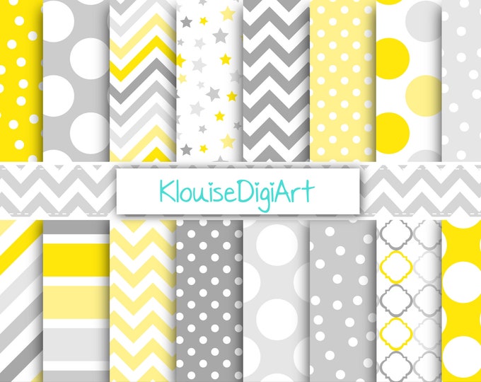 Bright Orange, Blue and Gray Printable Digital Papers With Stripes ...