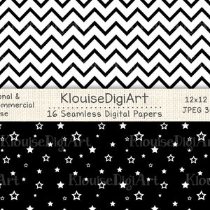 Seamless Black and White Digital Printable Papers With Polka Dots ...