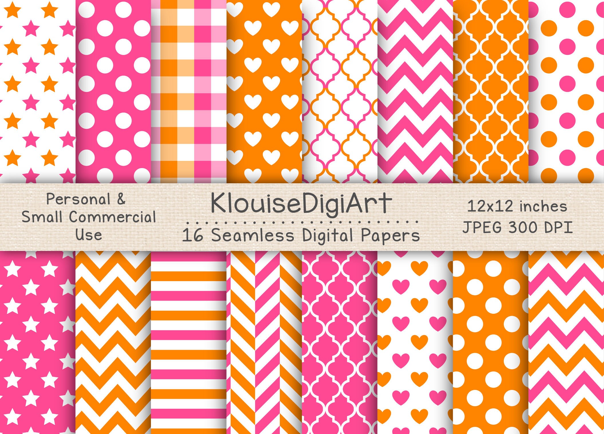 Orange And Pink Polka Dots