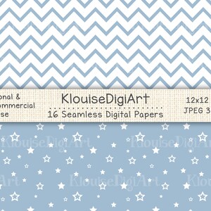 Seamless Dusty Blue and White Digital Printable Papers With Polka Dots ...