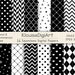 Seamless Black and White Digital Printable Papers With Polka Dots ...