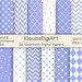 Seamless Dusty Blue and White Digital Printable Papers With Polka Dots ...