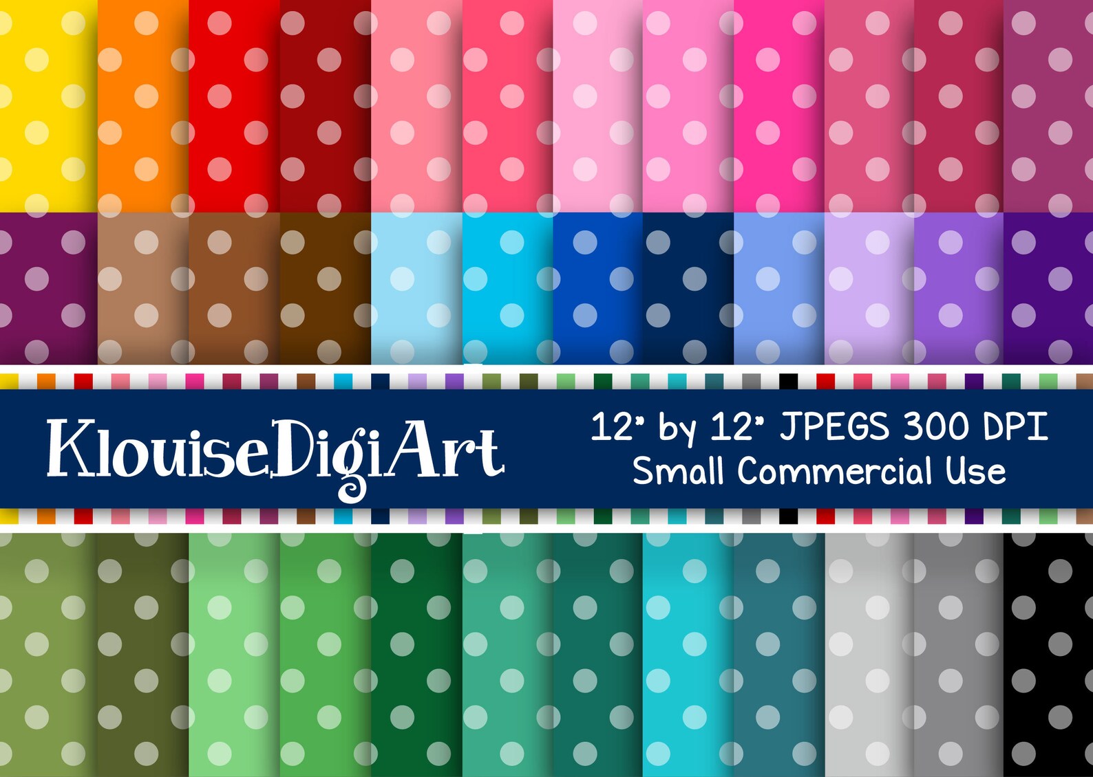 Rainbow Polka Dots Two Tone Digital Printable Scrapbook Papers | Etsy
