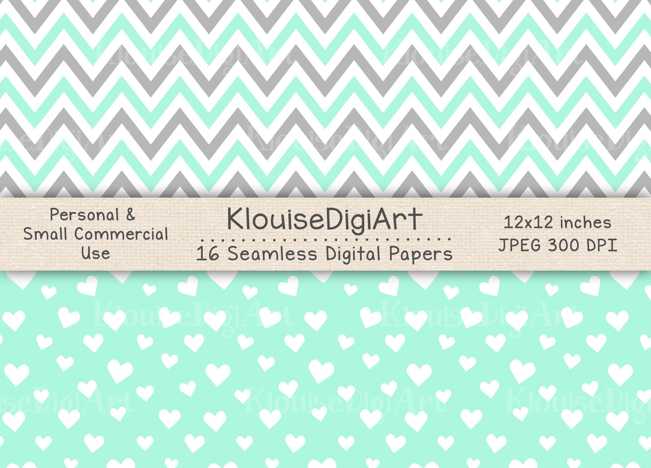 Seamless Elephant Green and Gray Digital Printable Papers With - Etsy