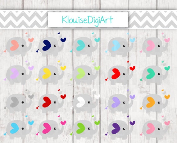 Cute Gray Elephants Digital Clipart Graphics for Personal and - Etsy