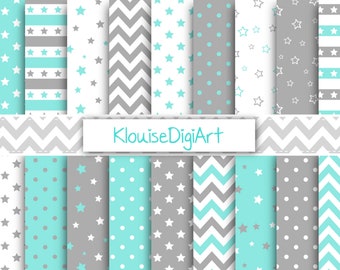 Yellow and Gray Digital Papers With Stars Polka Dots | Etsy