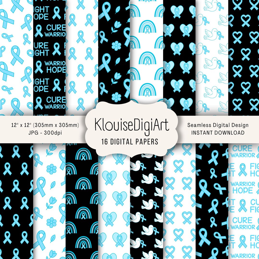 Seamless Prostate Cancer Awareness Digital Printable Papers With Light ...