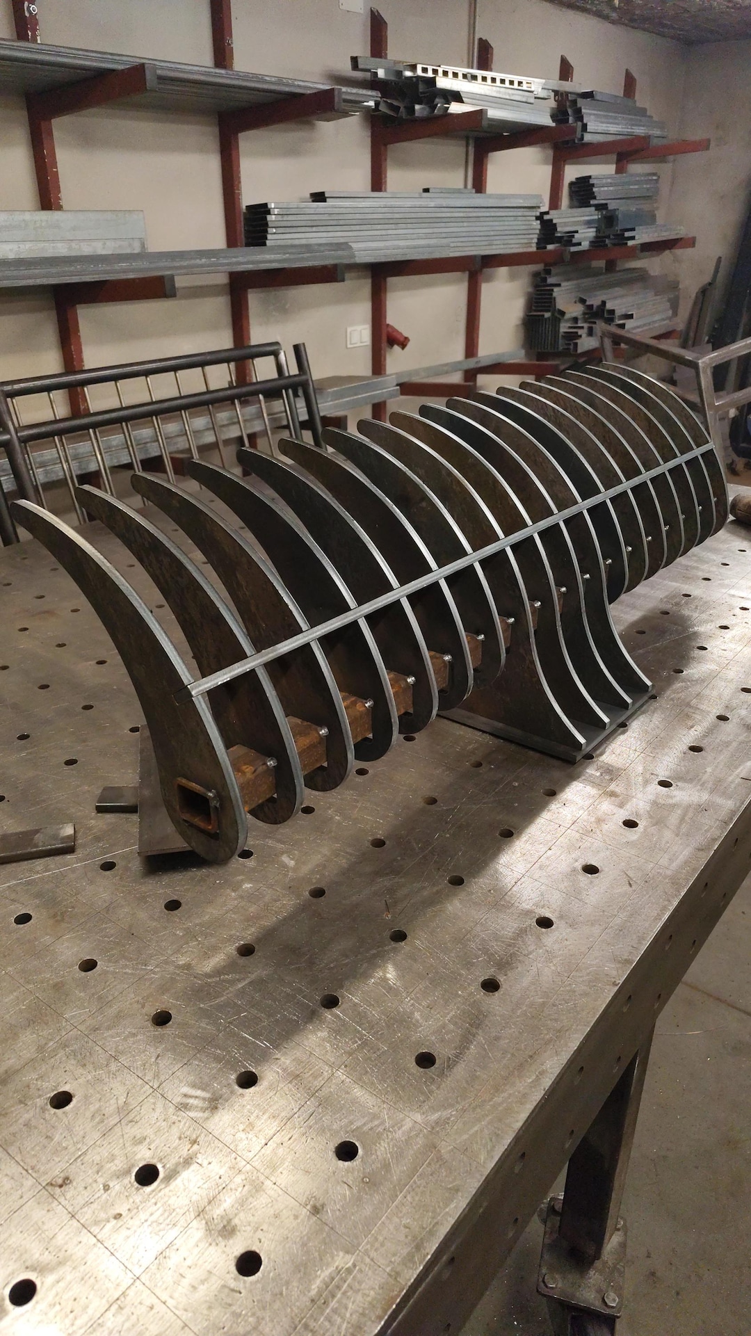 Excavator Rake DXF & STP CAD Files | 3D Model 120cm | 10mm Sheet Metal ...