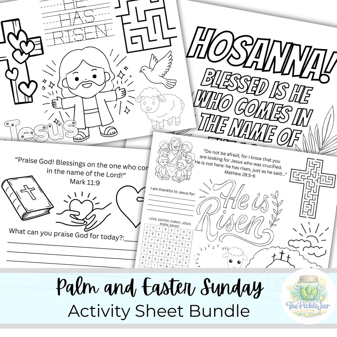 Palm Sunday & Easter Activity Pages for Kids | Christian Easter ...