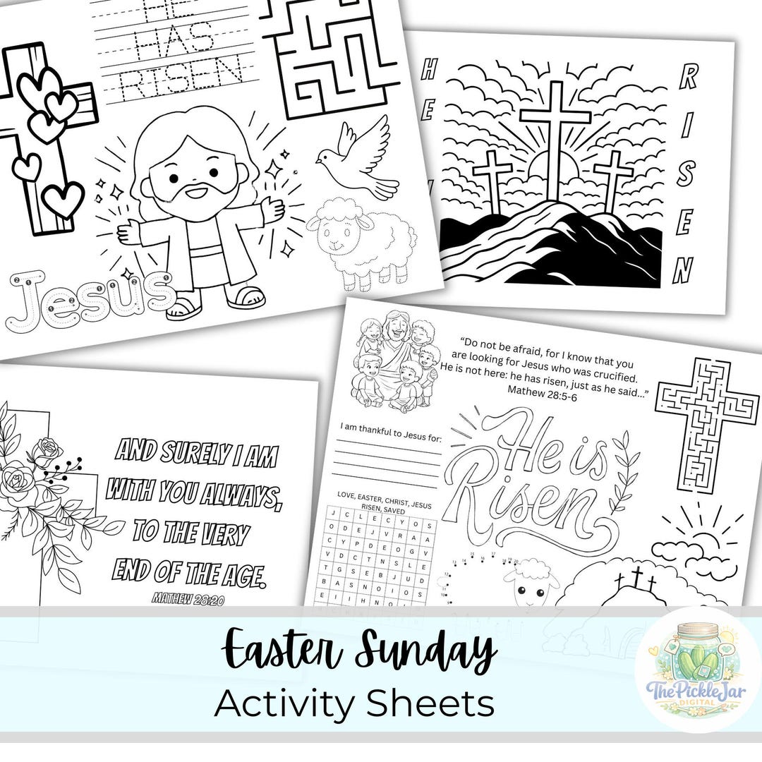 Christian Easter Activity Pages for Kids | He is Risen Printable ...