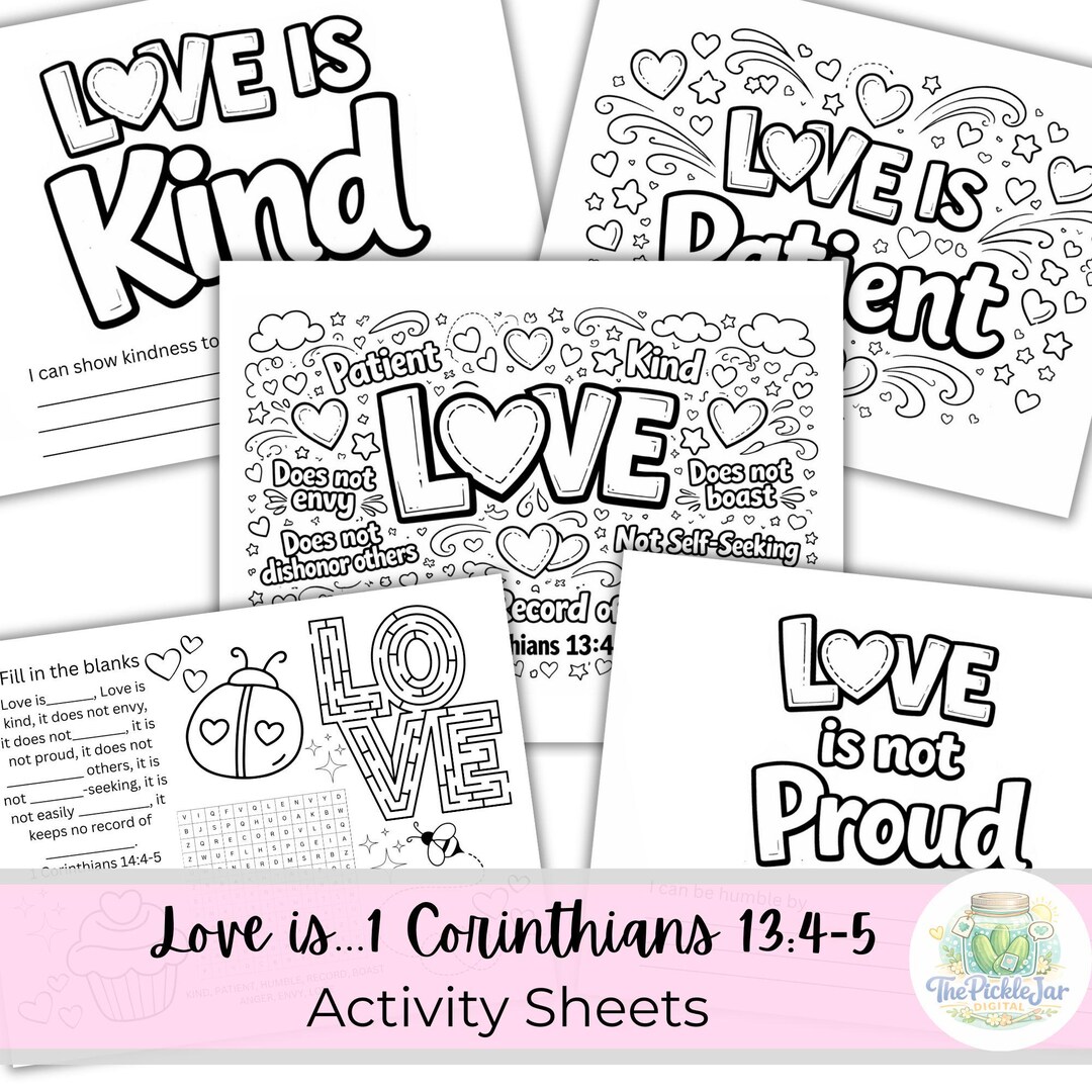 1 Corinthians 13 Activity Bundle for Kids | Love is Patient Kind Bible ...