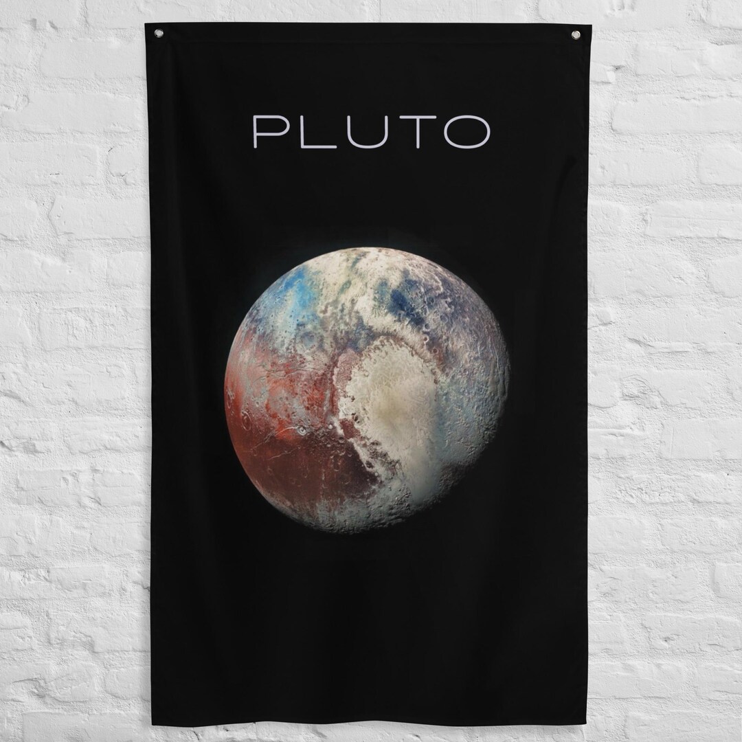 Pluto Planet Flag, Dwarf Planet Decor, Space Wall Art, Solar System ...