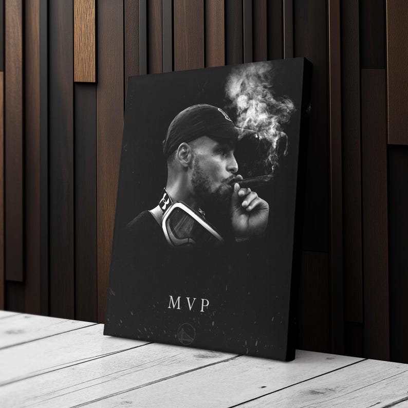 Stephen Curry Smoking a Cigar Poster Golden State Warriors NBA Hand ...