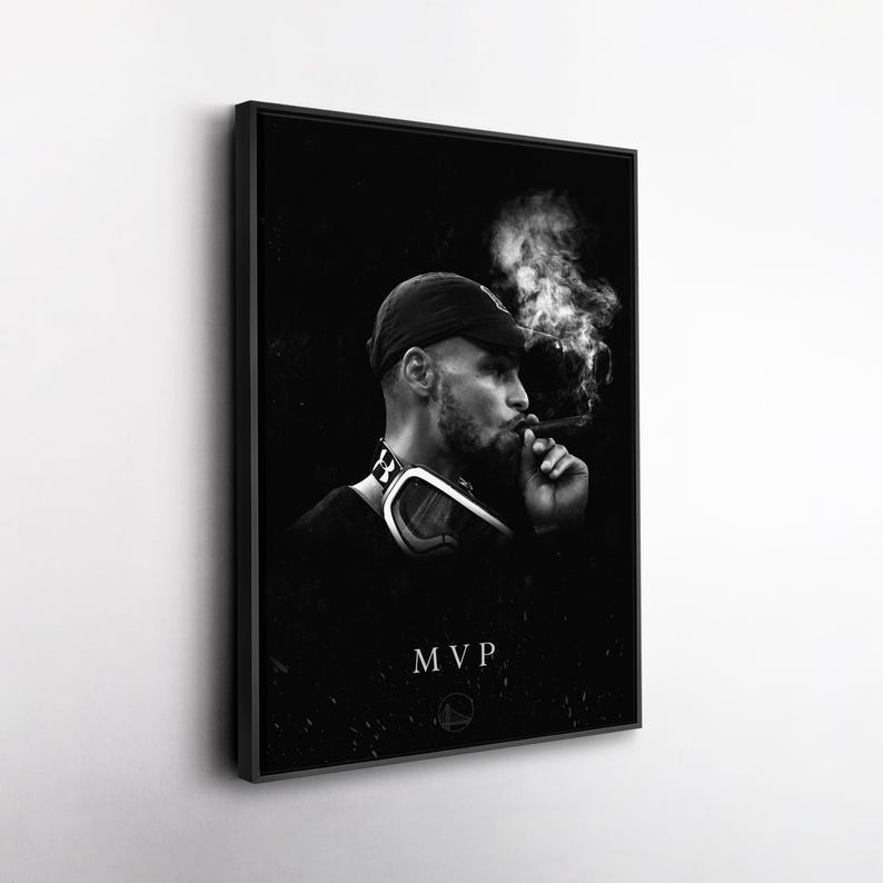 Stephen Curry Smoking a Cigar Poster Golden State Warriors NBA Hand ...