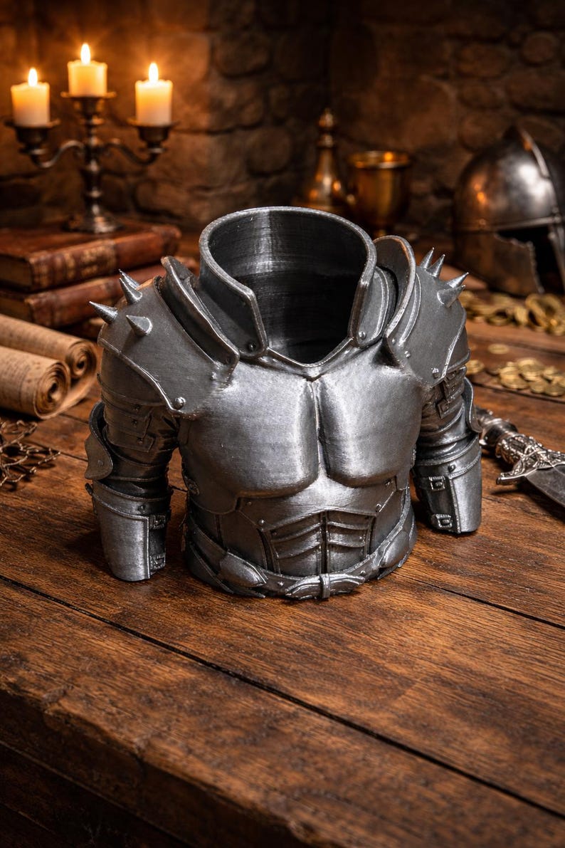 Knight Armor Pen Holder | Gothic Desk Organizer - Etsy