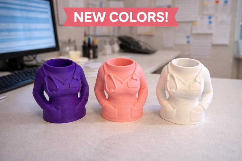 Pink Nurse Scrubs Pen Holder | Medical Office Desk Organizer - Etsy