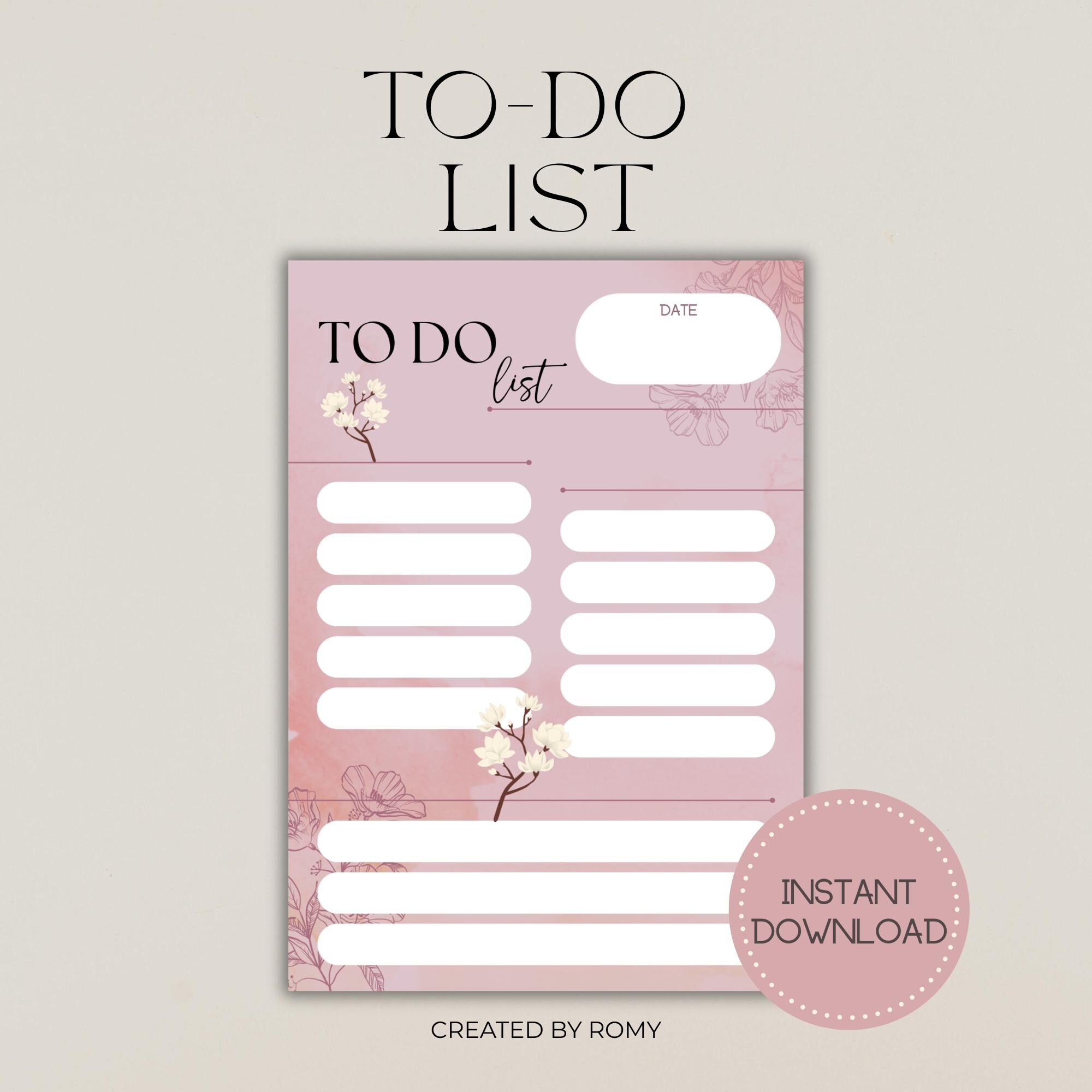 To Do List Printable, Daily Planner Page, Productivity Checklist ...
