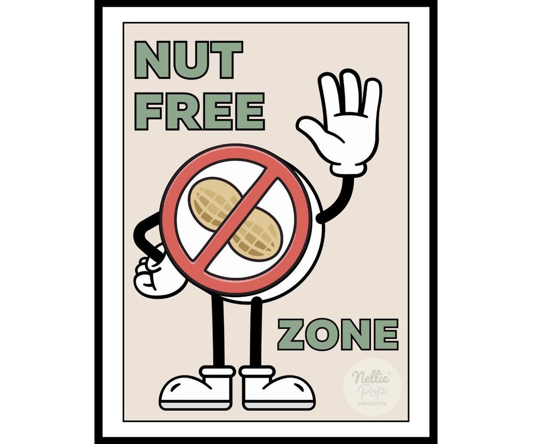 Printable Nut Free Zone Poster - Etsy
