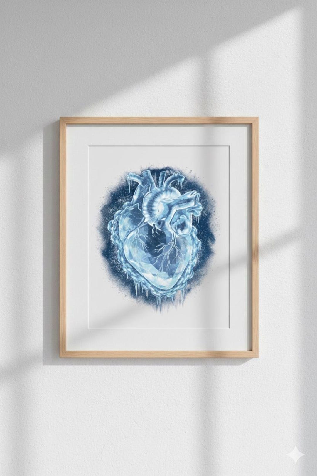 Ice Heart Anatomy Art | Frozen Blue Design (digital Download) - Etsy