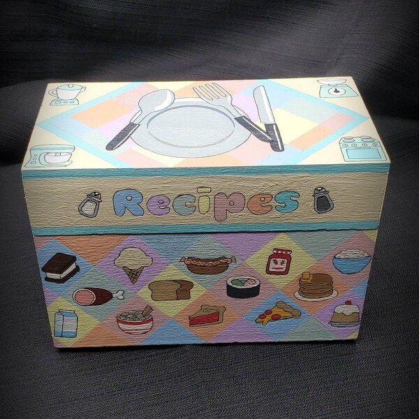 Painted Recipe Box - Etsy